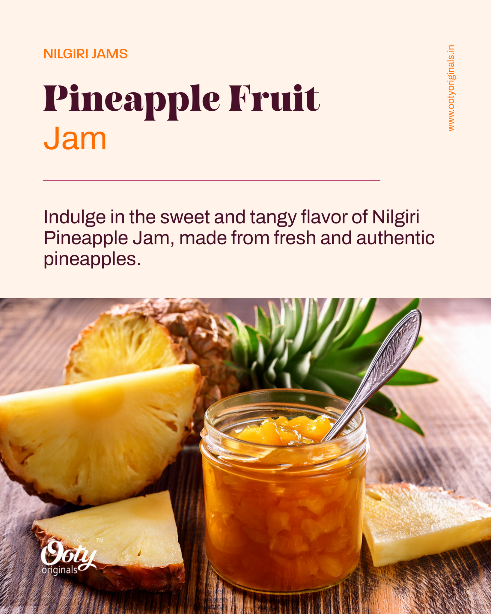 Pineapple Fruit Jam - Ooty Originals
